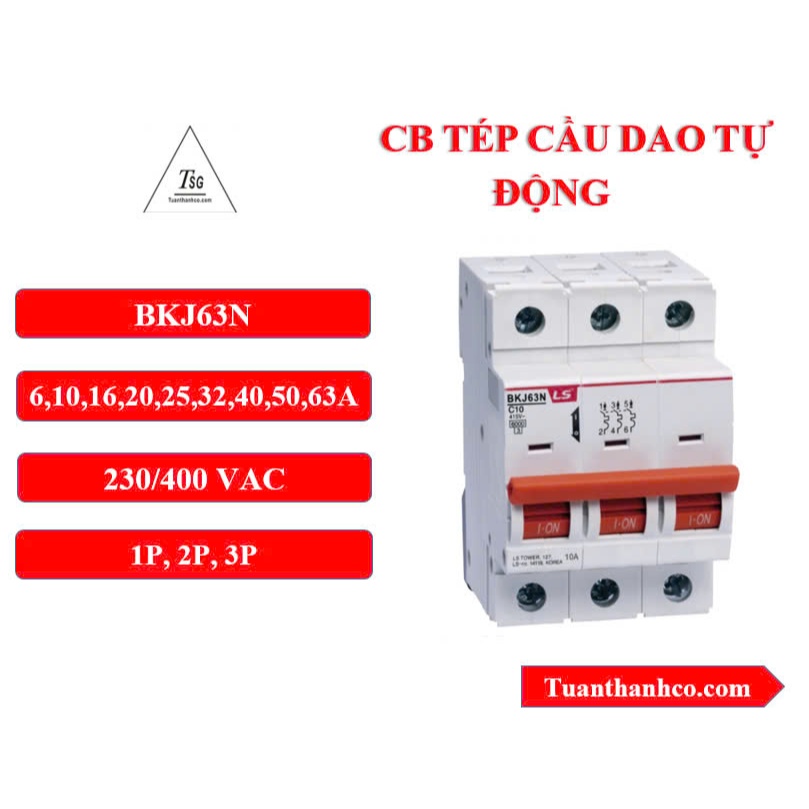 [LS] CB Tép Cầu Dao Tự Động MCB Gắn Trên Thanh Ray 1P-2P-3P BKJ63N - 16,20,25,32,50,63,40A ...