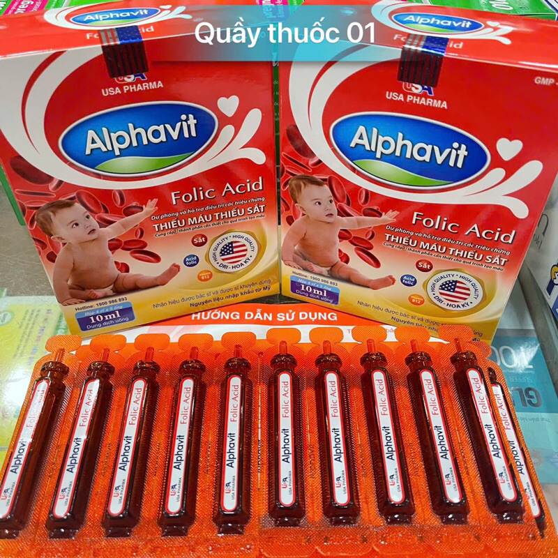ALPHAVIT FOLIC ACID hộp 20 ống giúp bổ sung sắt cho bé | Shopee Việt Nam
