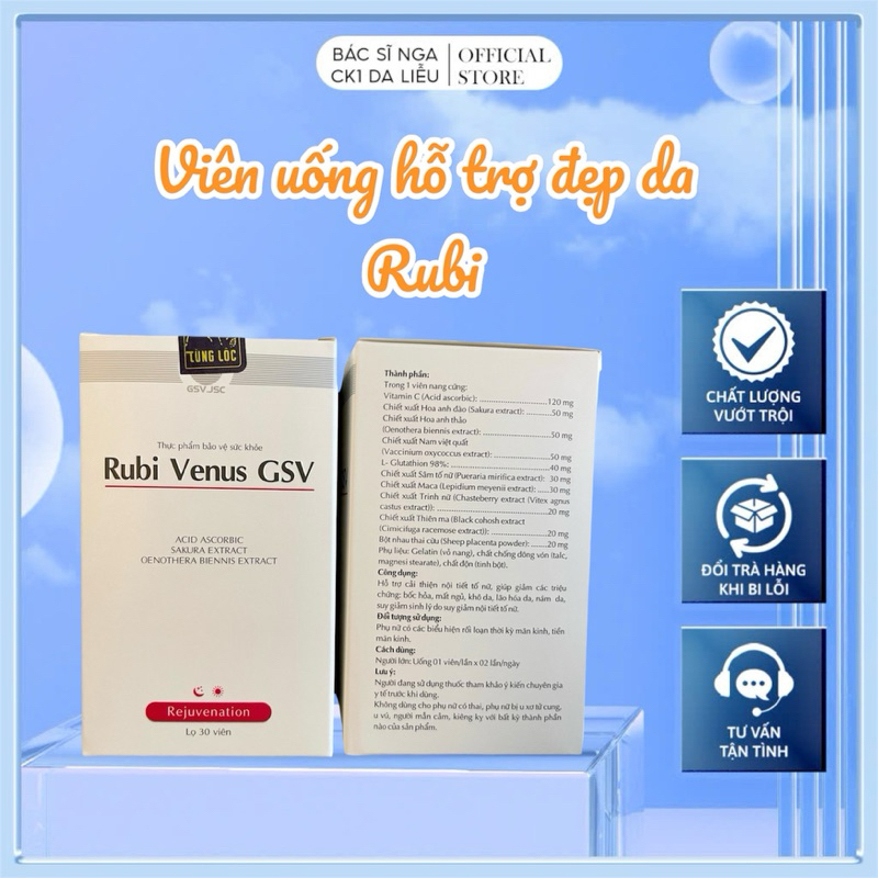 [CHÍNH HÃNG] Viên uống hỗ trợ làm đẹp da Rubi GSV | Shopee Việt Nam