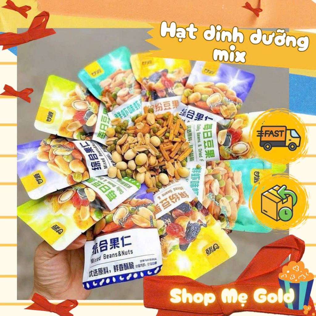Hạt mix ding dưỡng tẩm vị Gan Yuan, đậu mix hạt & trái cây sấy khô Kam ...