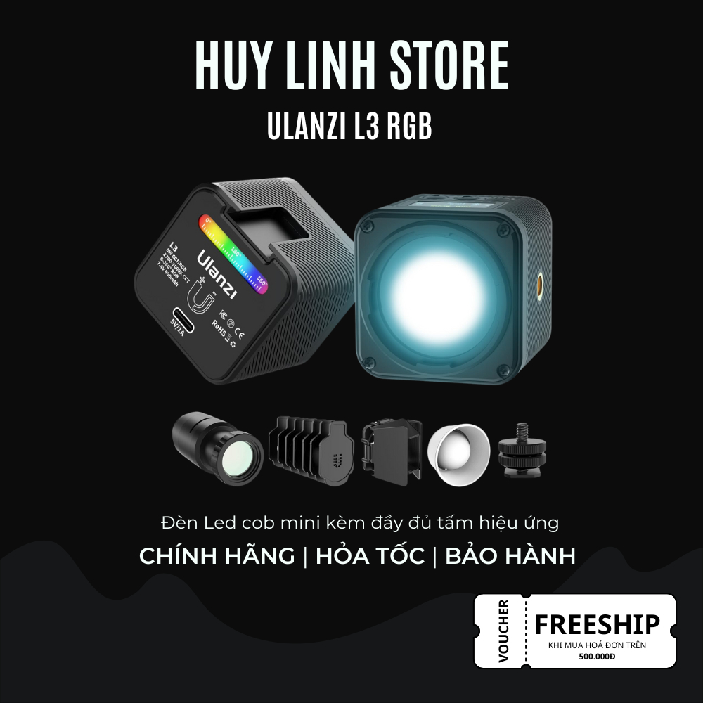 Ulanzi L3 RGB đèn Led cob đổi màu kèm đầy đủ phụ kiện sáng tạo hiệu ứng ...