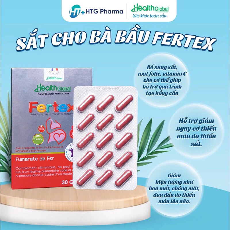 Viên uống sắt Fertex nhập khẩu Pháp (dùng được cho mẹ bầu) - Hộp 30v ...
