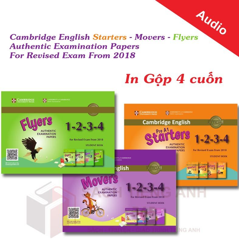 Sách [Bản Gộp] CAM Starters - Flyers - Movers bộ 4 cuốn Authentic ...