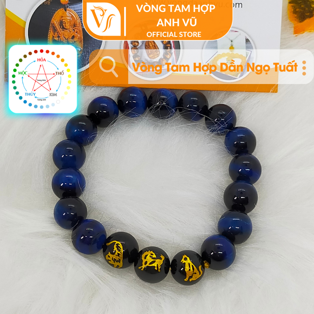 Vòng tay tam hợp dần ngọ tuất đã khai quang - Vòng tay phong thủy mệnh ...