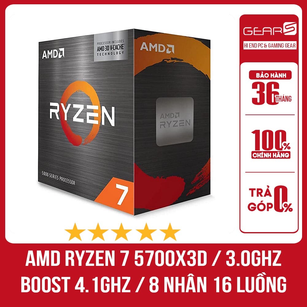 [FULL VAT] Bộ vi xử lý AMD Ryzen 7 5700X3D / 3.0GHz Boost 4.1GHz / 8 ...