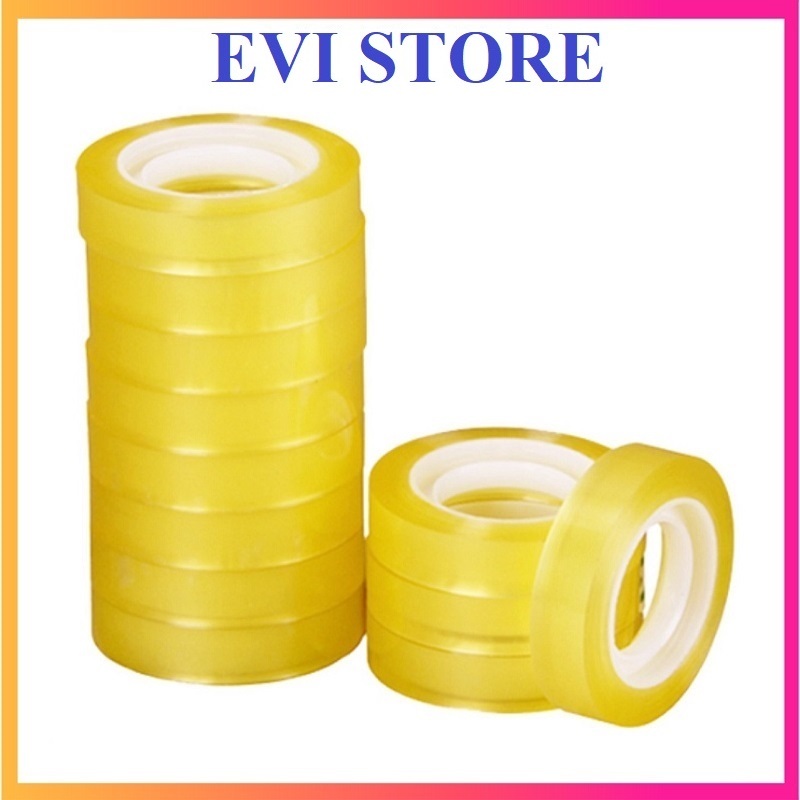 Set 10 cuộn băng dính văn phòng / Băng keo trong nhỏ 1.2cm / 1.8cm | Shopee Việt Nam