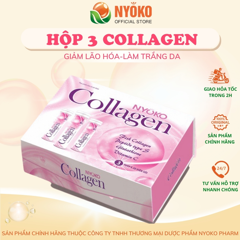 Collagen uống thủy phân chiết xuất cá tuyết Nhật Bản chống lão hóa hàm lượng 1250mg/viên hộp 3 ...