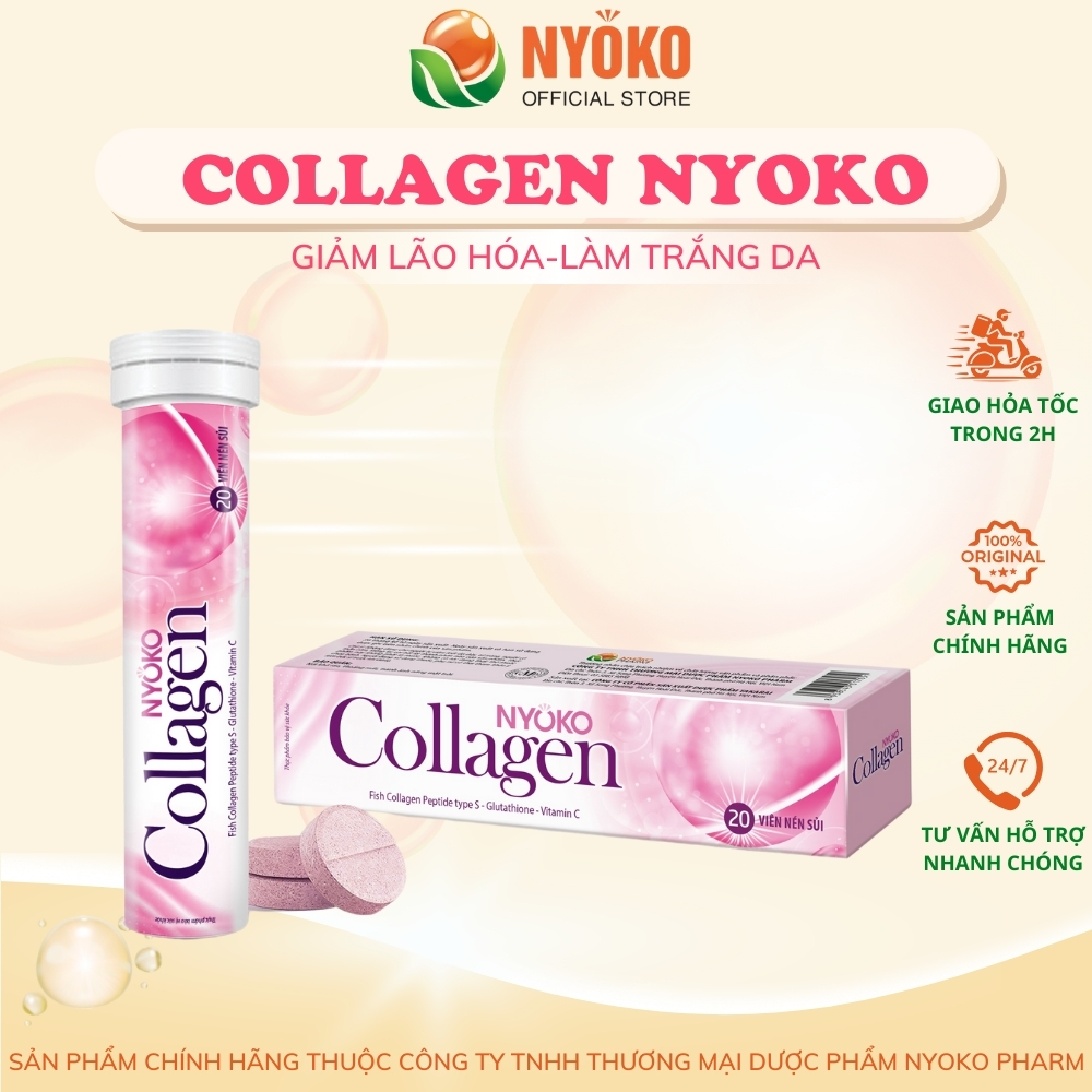 Collagen uống thủy phân dạng sủi chiết xuất da cá tuyết cao cấp nhật bản trẻ hóa sáng da lọ 20 ...