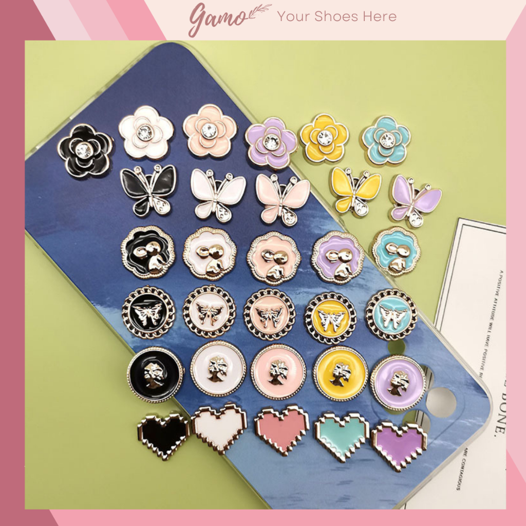 Sticker, Charm 3D chủ đề Bling màu bán lẻ DIY Gamo nhựa cứng gắn Dép ...