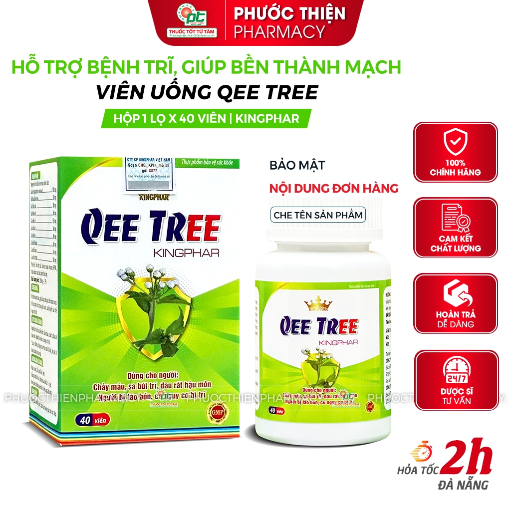 QEE TREE KINGPHAR - Viên uống làm bền thành mạch, hỗ trợ bệnh trĩ 30 ...