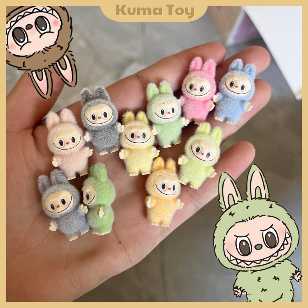 [Túi mù] Mô hình Labubu đứng mini bọc nhung lông mịn 3,5cm đủ màu siêu ...