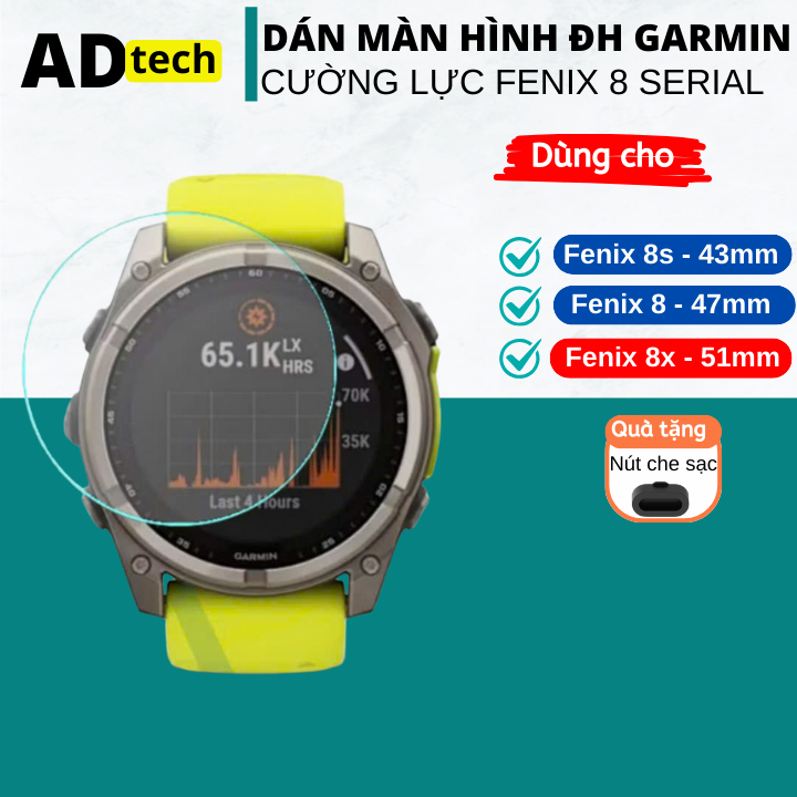 Dán màn hình đồng hồ garmin fenix 8 bao gồm Fenix 8s 43mm, Fenix 8 47mm ...