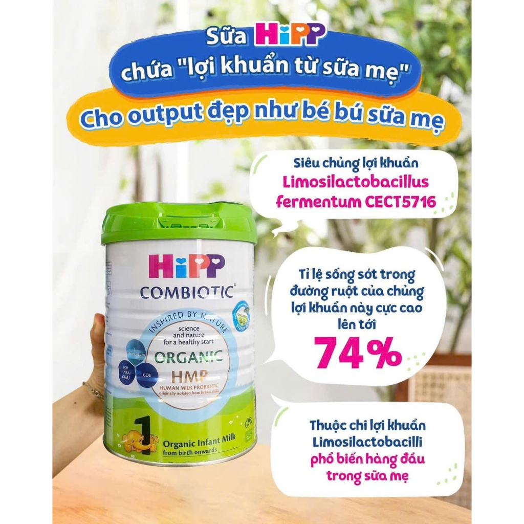 Sữa bột công thức HiPP Organic Combiotic 800g hỗ trợ tiêu hóa và tăng chiều cao dành cho trẻ nhỏ ...