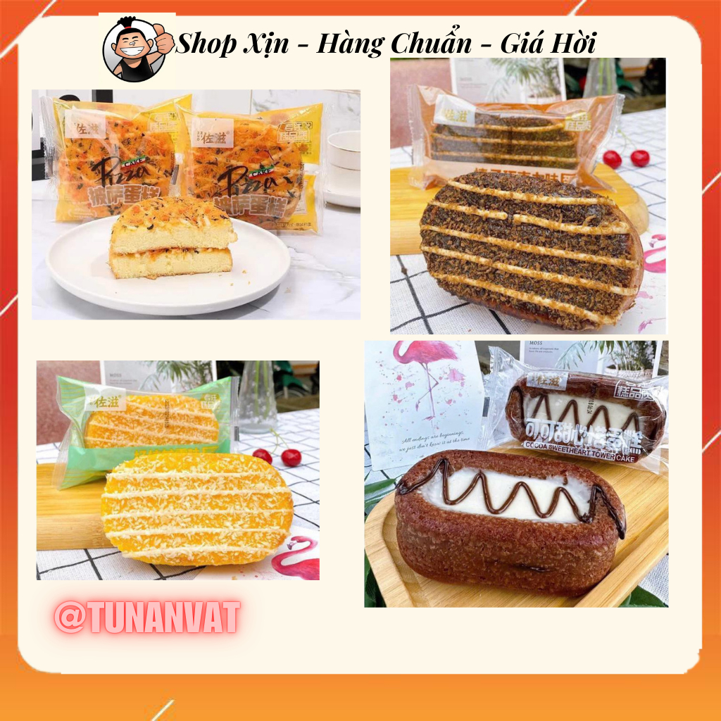 Bánh Bông Lan Pizza Chà Bông ZouZi, Bông Lan Socola Hạt Dẻ , Bông Lan ...
