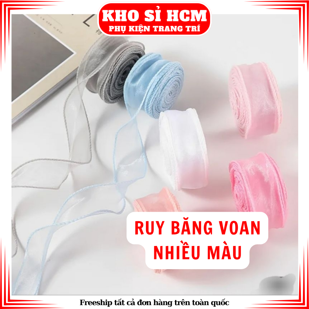 1 cuộn ruy băng voan KHÔNG LÕI bản 4cm dài 8m | Shopee Việt Nam