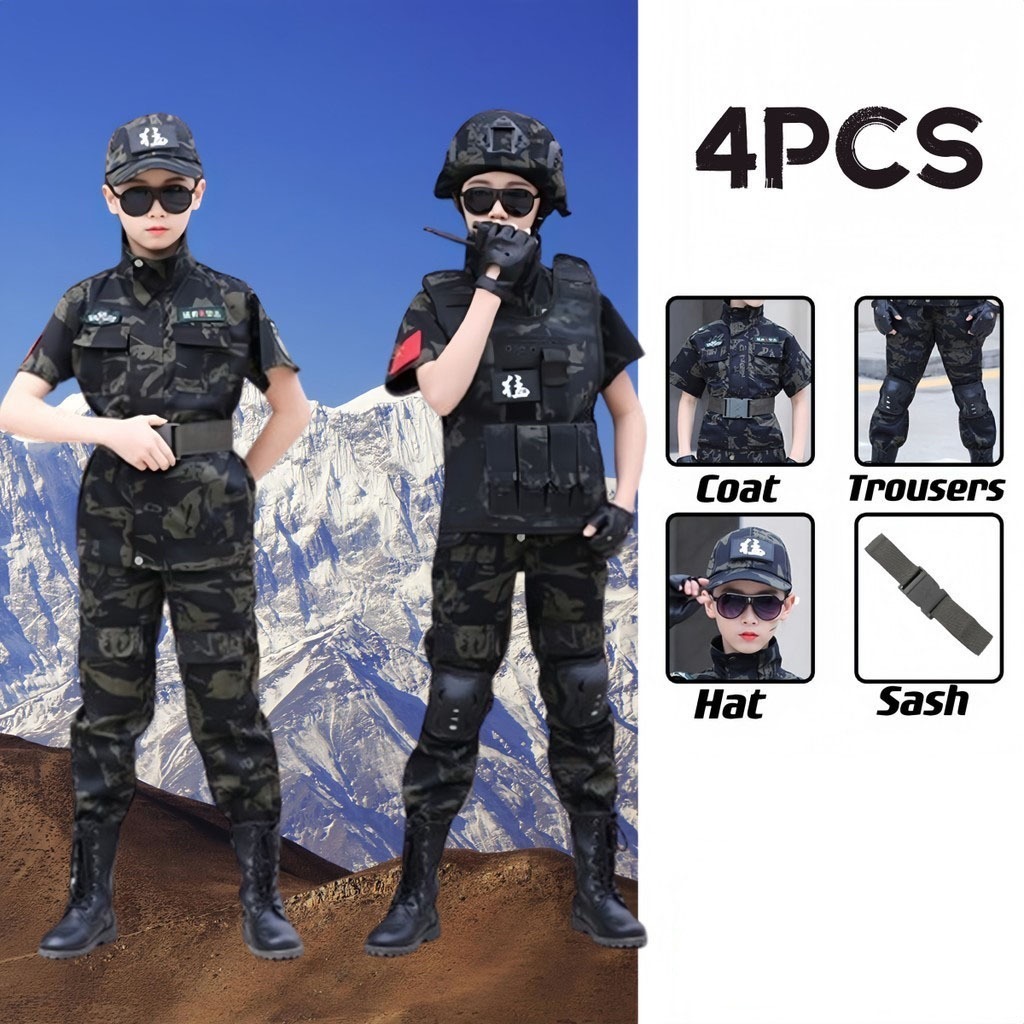 Trang phục cảnh sát cho trẻ em trai SWAT bé trai quân đội cosplay quần ...