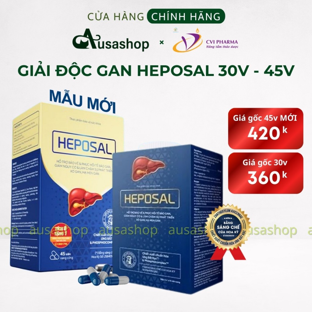 Heposal - Viên Uống Giải Độc Gan Hộp 30 Viên và 45 Viên | Shopee Việt Nam