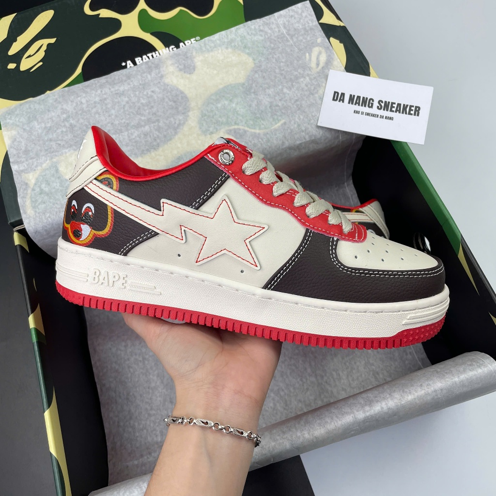 Giày A Bathing Ape Bape Sta Kanye West College Dropout (đỏ trắng đen ...