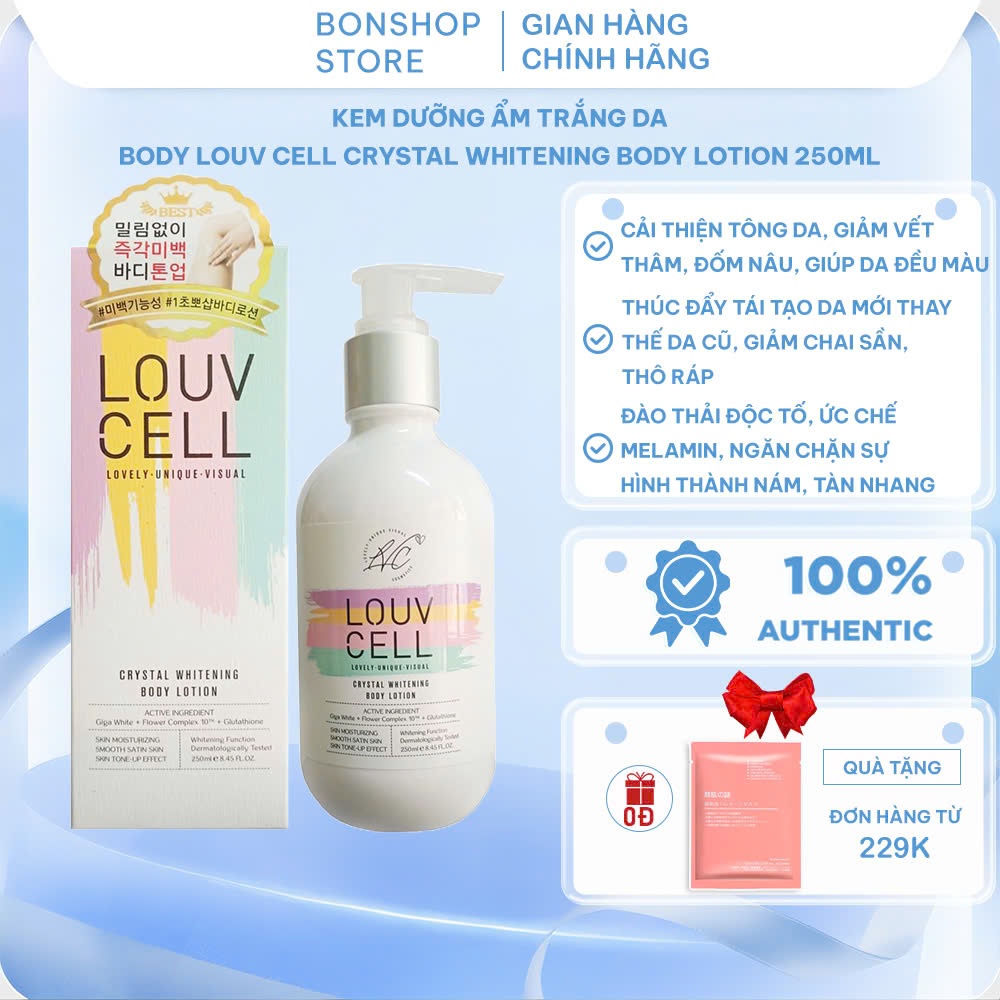 Kem Dưỡng Ẩm Louv Cell Crystal Whitening Body Lotion 250ml,Sữa Dưỡng ...