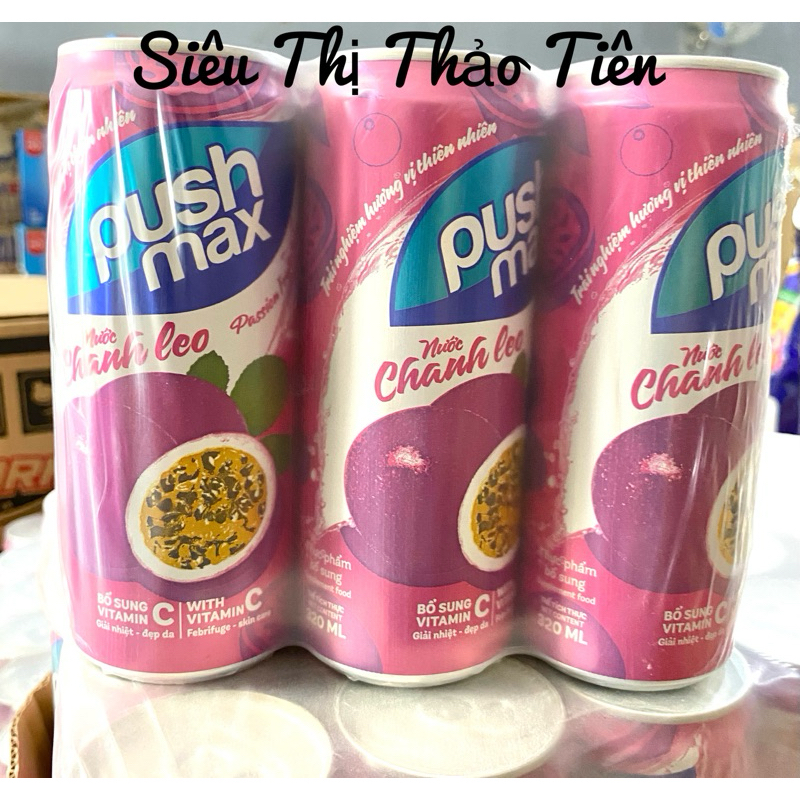 Lốc 6 Lon nước chanh Leo / bí đao Pushmax 330ml | Shopee Việt Nam