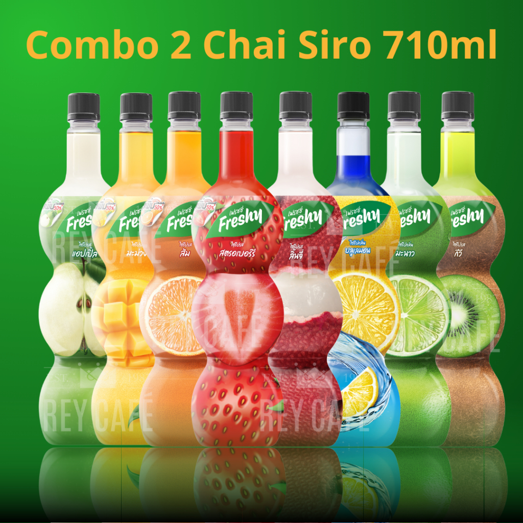 Combo 2 Chai 710ml Bộ 8 Mùi Siro Trái Cây Freshy - Syrup - Nguyên Liệu ...