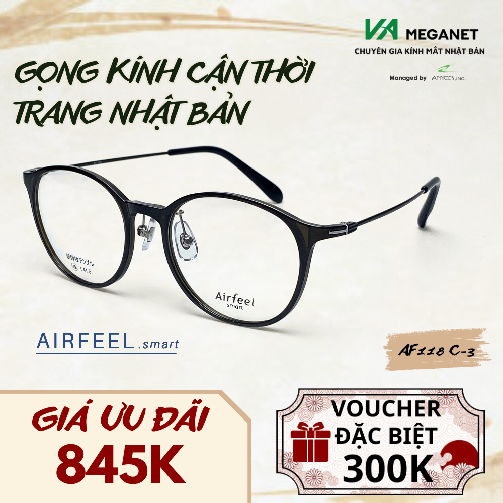 Kính Cận AIRFEEL AF118 Nam Nữ Trong Suốt Càng Hợp Kim Tròng Kính Mắt Kính | Kính Mắt VA MEGANET ...