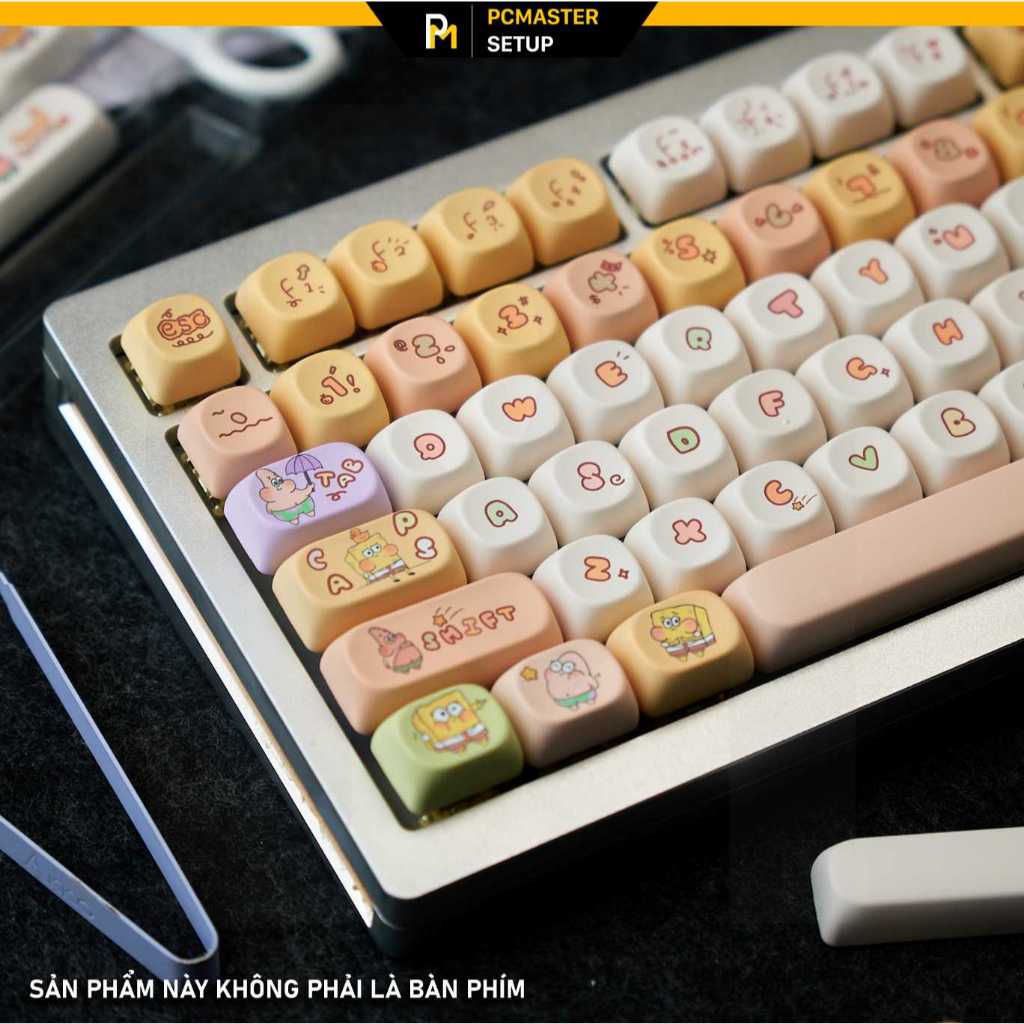 Keycap pbt SpongeBob profile MOA in dyesub không mờ họa tiết, nút cho ...