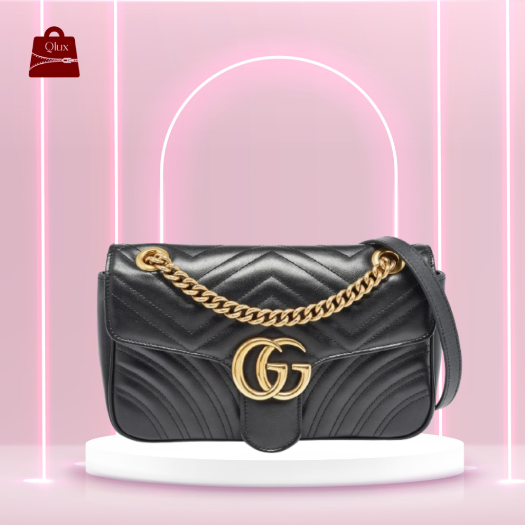 Túi Xách Nữ_Gucci Marmont Size 22cm Đen Sang Chảnh Bản Chuẩn S.Cấp Full ...