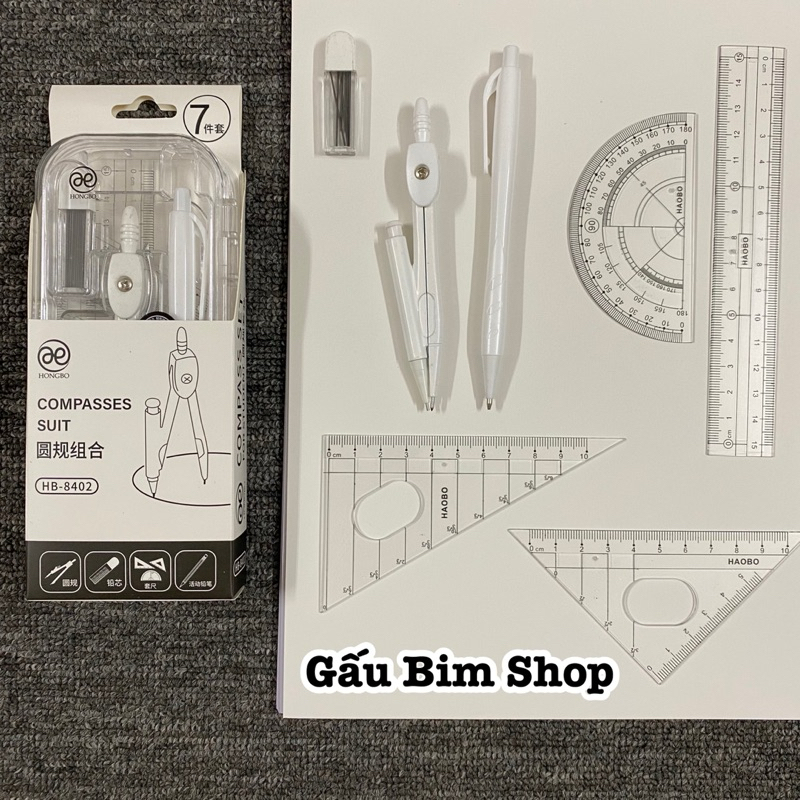 Bộ compa cao cấp 7 chi tiết - 2 ngăn tiện lợi. Mã sản phẩm: 8402 ...