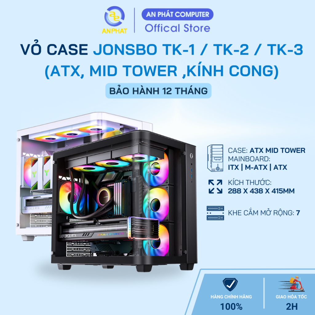 Vỏ Case máy tính JONSBO TK-1 / TK-2 / TK-3 (Mid Tower, Kính cong ...