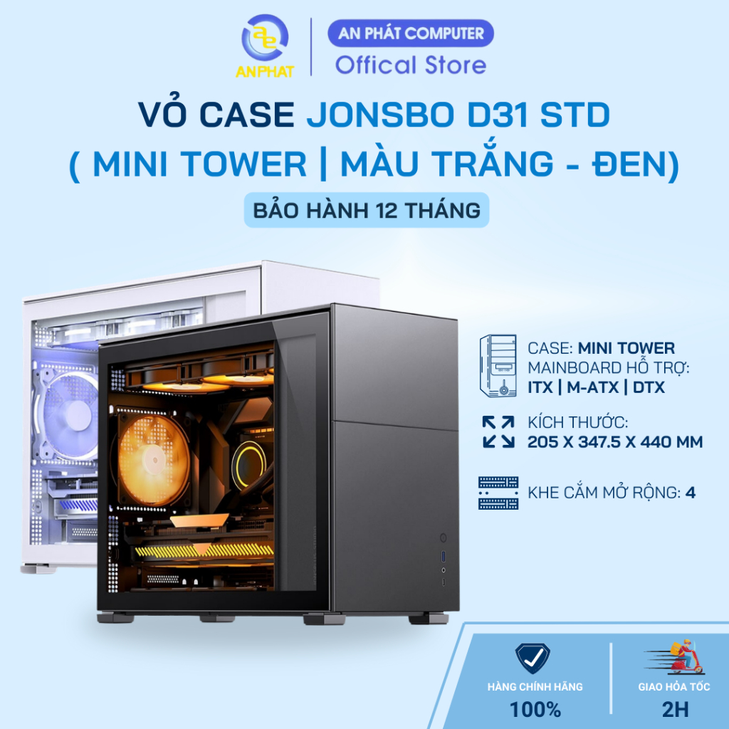 Vỏ case Jonsbo D31 (Mini Tower | 2 màu đen trắng) | Shopee Việt Nam