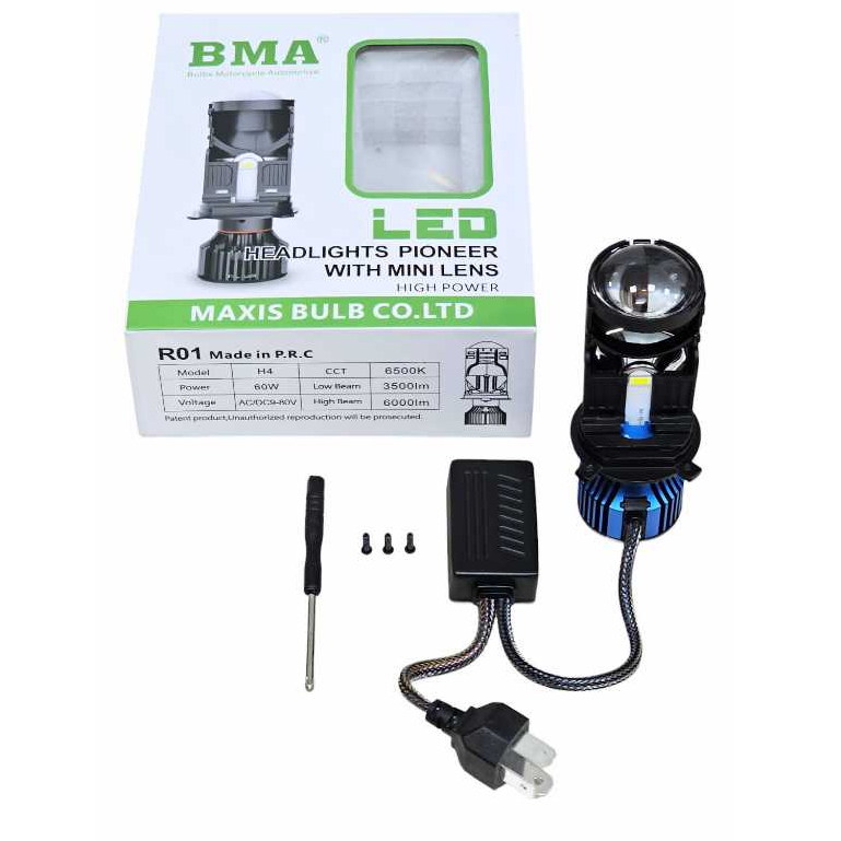 Đèn pha led bi cầu H4 BMA R01( CHÚ Ý: GIÁ 1 BÓNG ) (60w) cho ô tô,xe ...