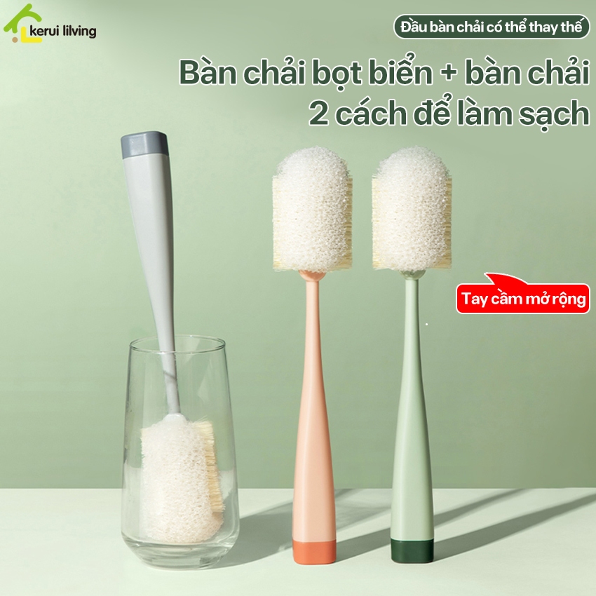 cây cọ rửa ly, cốc AISHA, bình sữa đa năng bằng mút xốp, đầu mút rửa ...