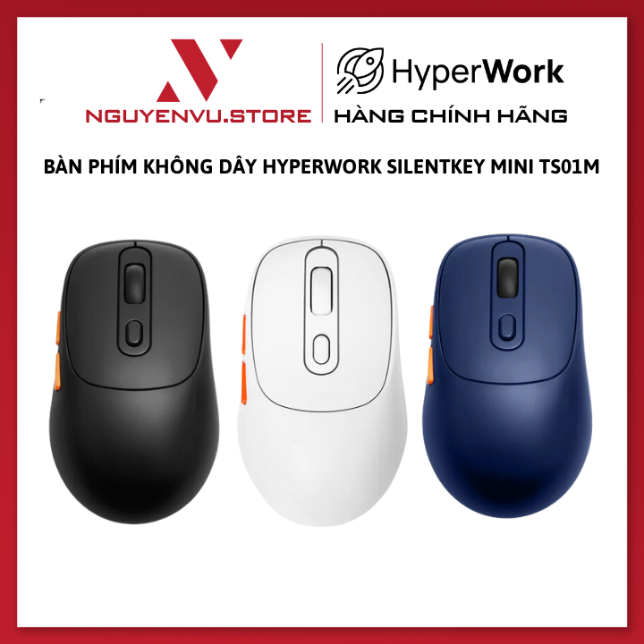 (MS01M+TS01M) Combo không dây chuột HyperWork SilentiumMini MS01M và bàn phím HyperWork ...