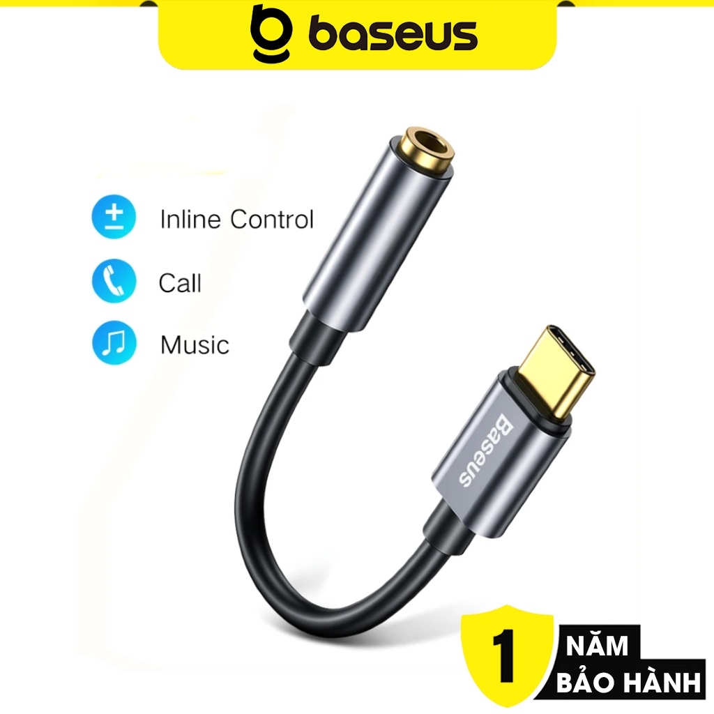 Đầu chuyển Type C sang Audio AUX 3.5mm Baseus L54 (Type-C Male to 3.5mm ...