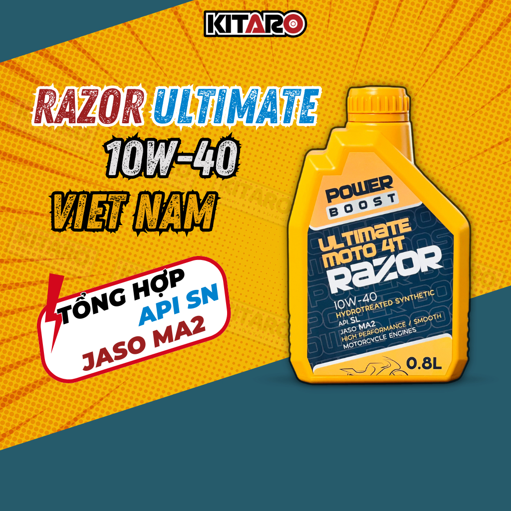 Nhớt Razor Ultimate Moto 4T 10W40 Tổng Hợp Đặc Biệt 0.8L Dành cho xe số ...