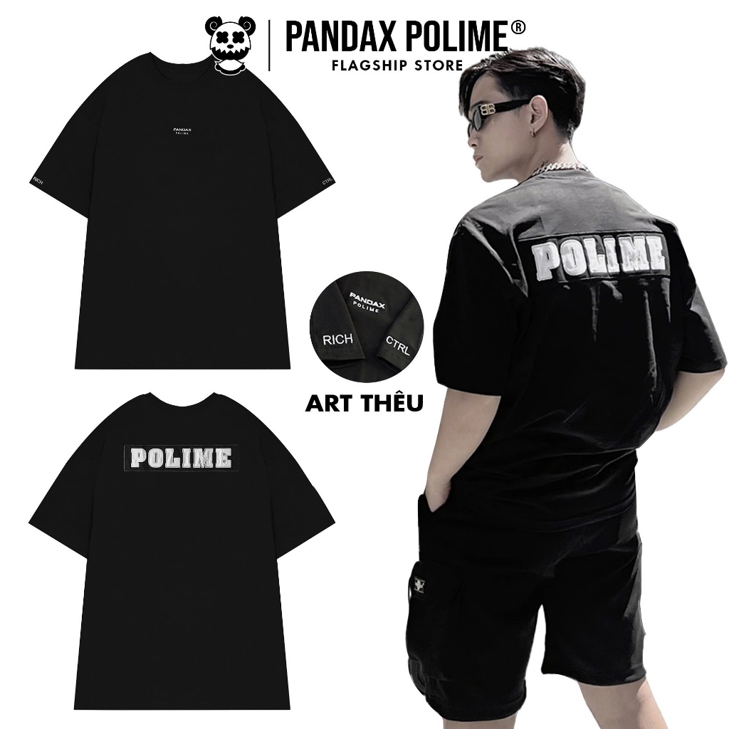 Áo thun local brand phông nam nữ from rộng unisex tee oversize basic tay lỡ Pandax polime rich ...