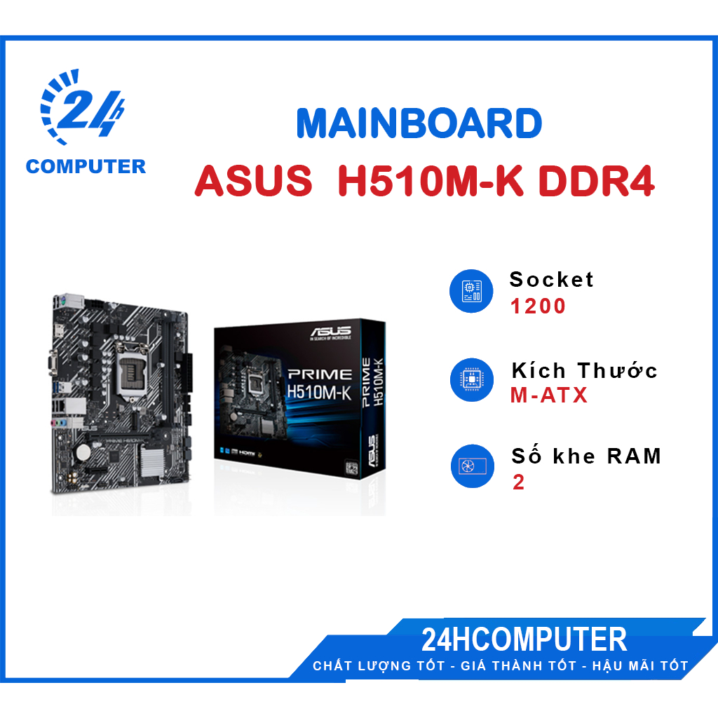 MAINBOARD ASUS PRIME H510M-K (INTEL H510, SOCKET 1200, M-ATX, 2 KHE RAM ...