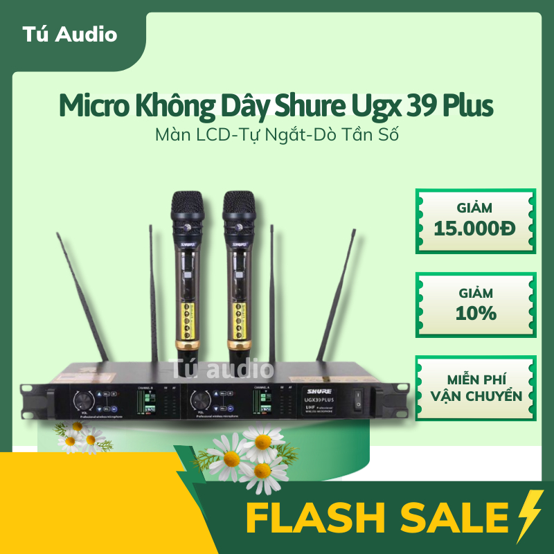 Micro Không Dây Shure UGX 39 Plus Thế Hệ Mới, hàng 4 hộp sóng lớn vỉ to ...