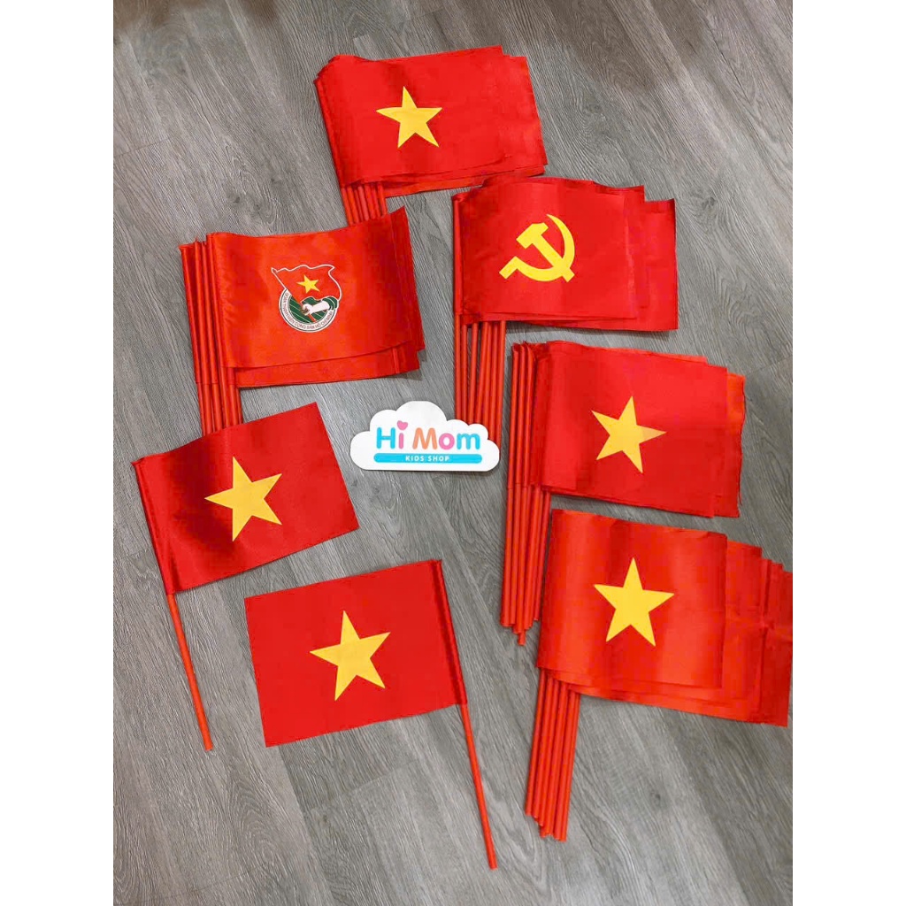 Cờ Vẫy, Cờ Đỏ Sao Vàng Việt Nam, Cờ Đảng Cán Gỗ, Cán Nhựa Cầm Tay Đẹp ...