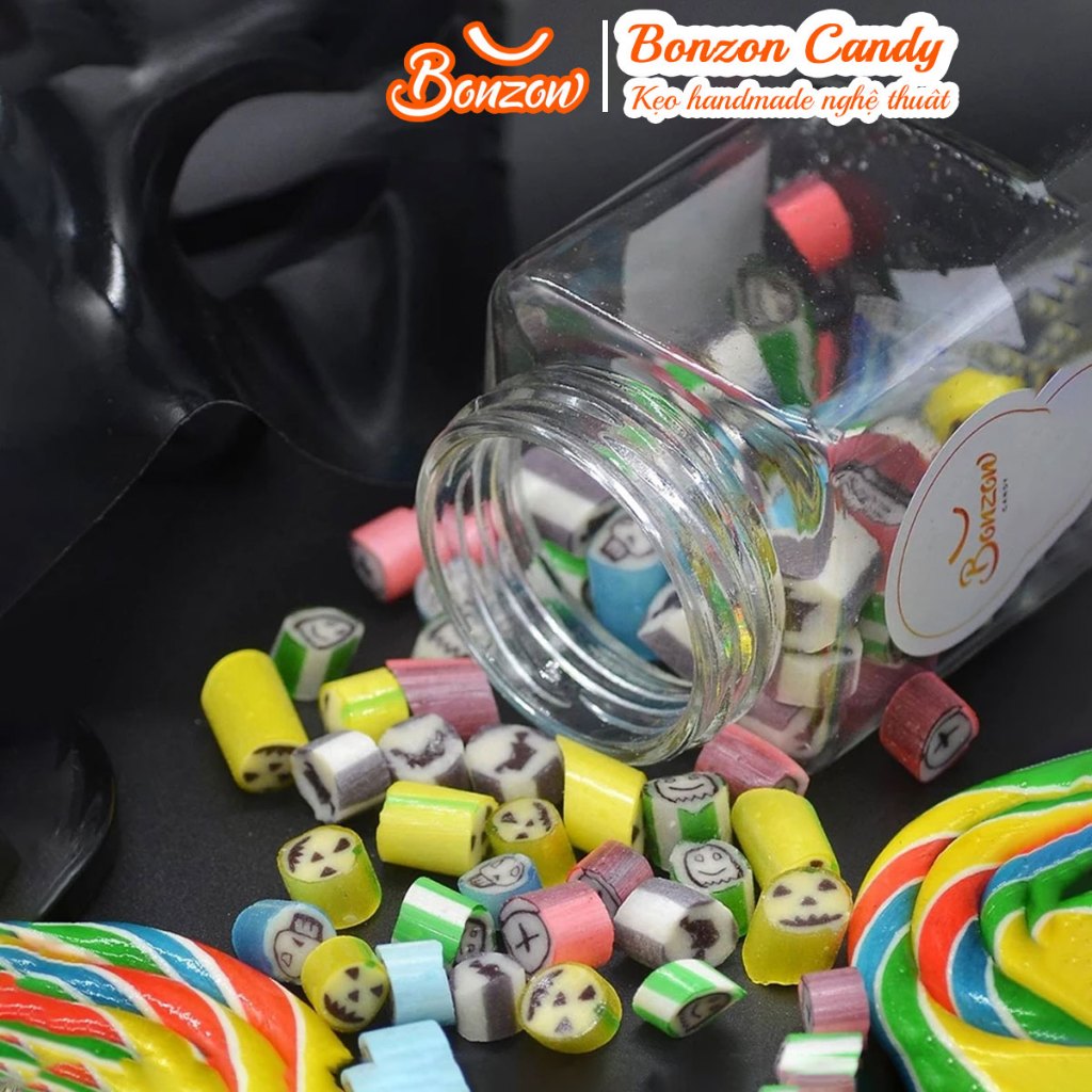 Kẹo viên Halloween hũ 70g handmade nhiều hoạ tiết - Kẹo viên handmade ...