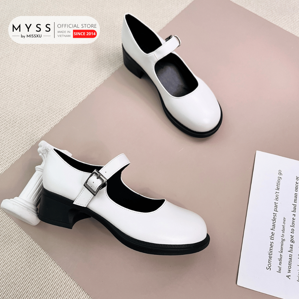 Giày nữ Myss Mary Jane mũi tròn gót trụ 4cm khóa cao cấp - CG317 ...