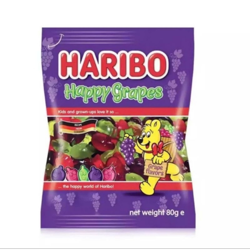 Kẹo dẻo Haribo happy grapes 80g | Shopee Việt Nam