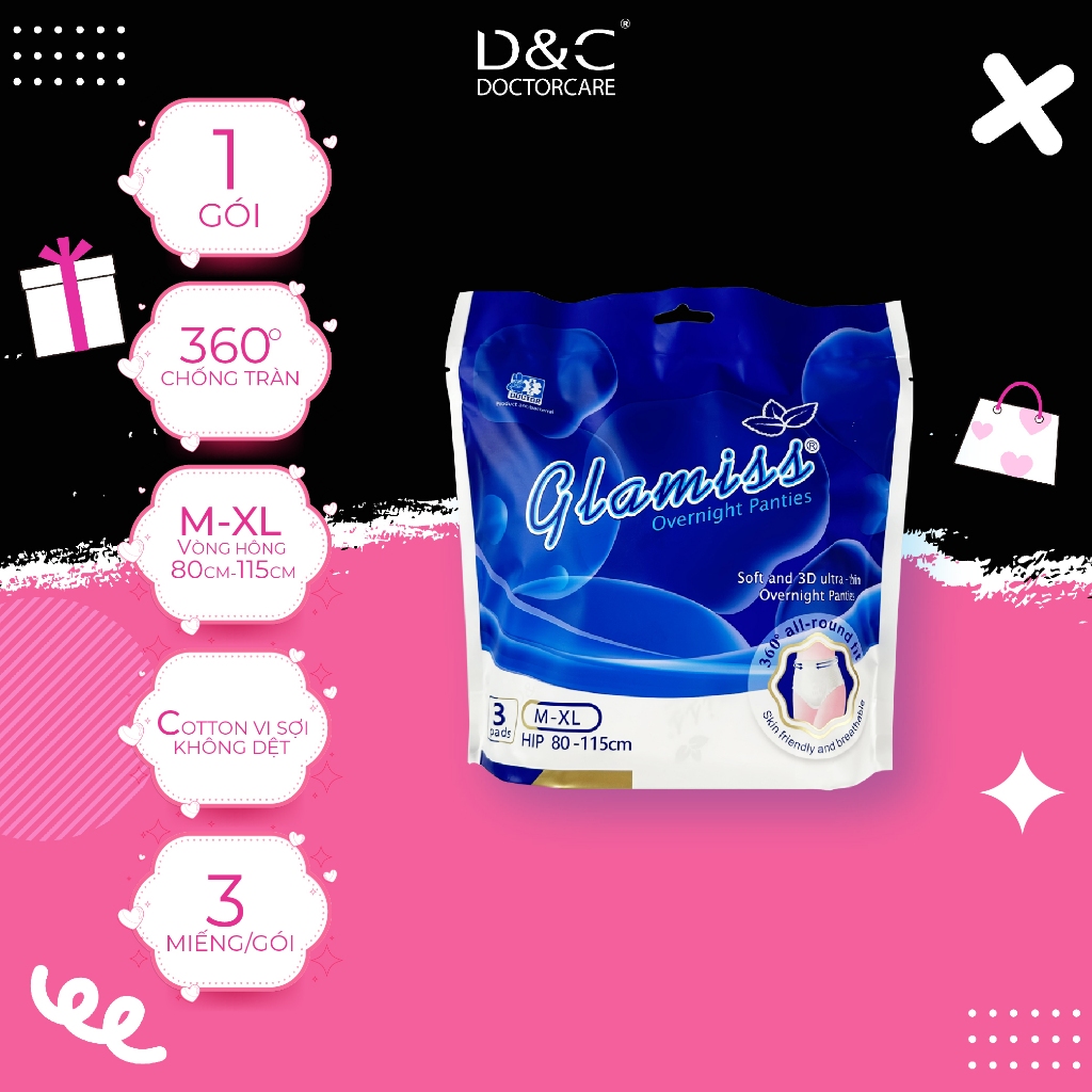 Băng vệ sinh quần ban đêm Glamiss size M-XL - Gói 3 miếng | Shopee Việt Nam