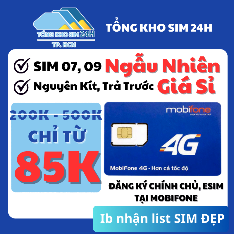[Sim Chưa kích hoạt] Sim Mobifone Giá Sỉ Đầu Số 07, 09 Rẻ Nhất chỉ 85k, Số Ngẫu Nhiên | Shopee ...