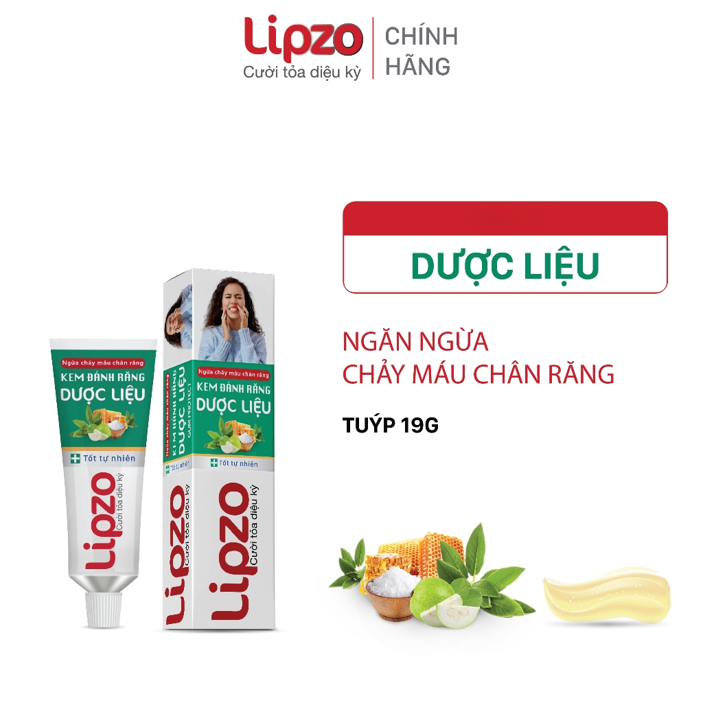 Kem Đánh Răng Dược Liệu Lipzo Tuýp 19g Từ Hoa Hoè, Giúp Ngừa Chảy Máu ...