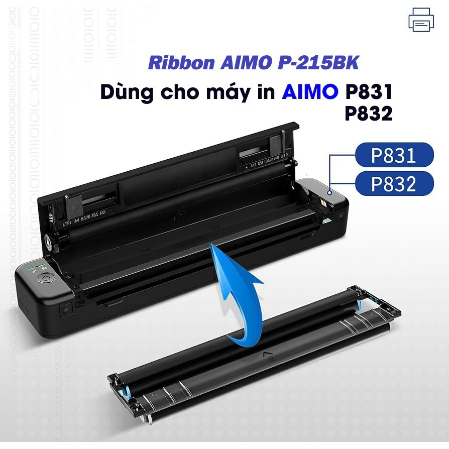 Hộp Ribbon P-215BK - Dùng cho máy in Aimo P831 I P832 (1 hộp có 2 ribbon) | Shopee Việt Nam