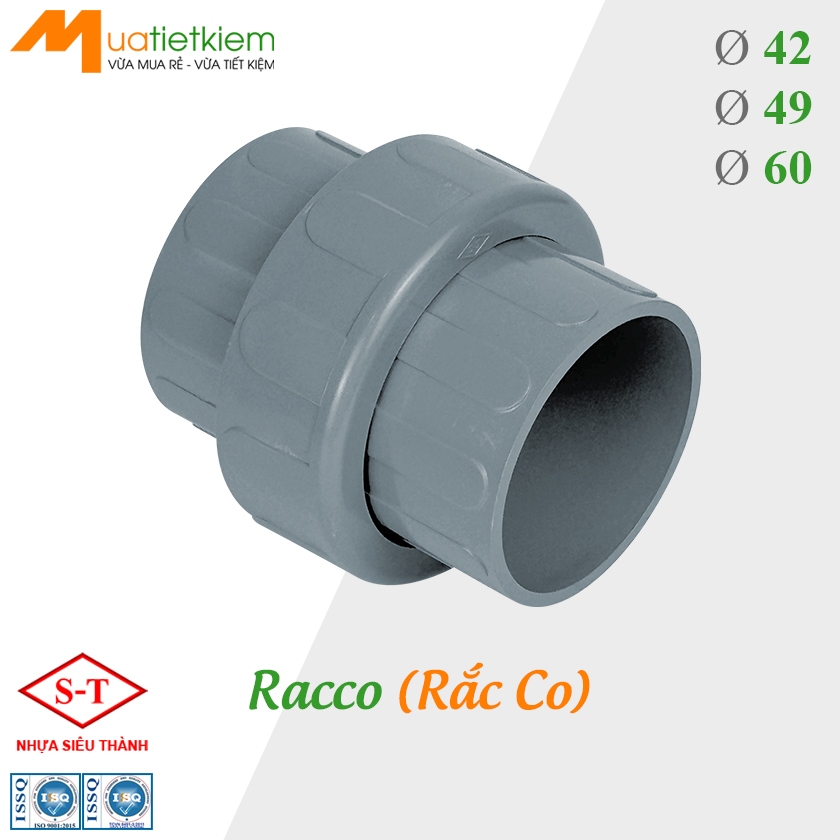 Ø42 Ø49 Ø60 [BÁN SỈ] Racco, Rắc Co PVC phi 42, 49, 60, phụ kiện ống ...