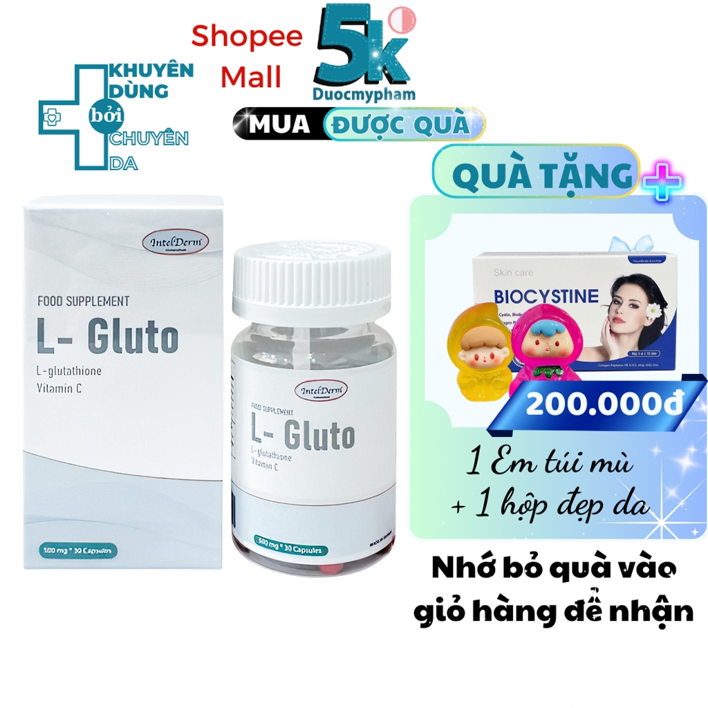 Viên Uống Sáng Da L - GLUTO IntelDerm chống nằn và ngăn ngừa lão hóa da ...