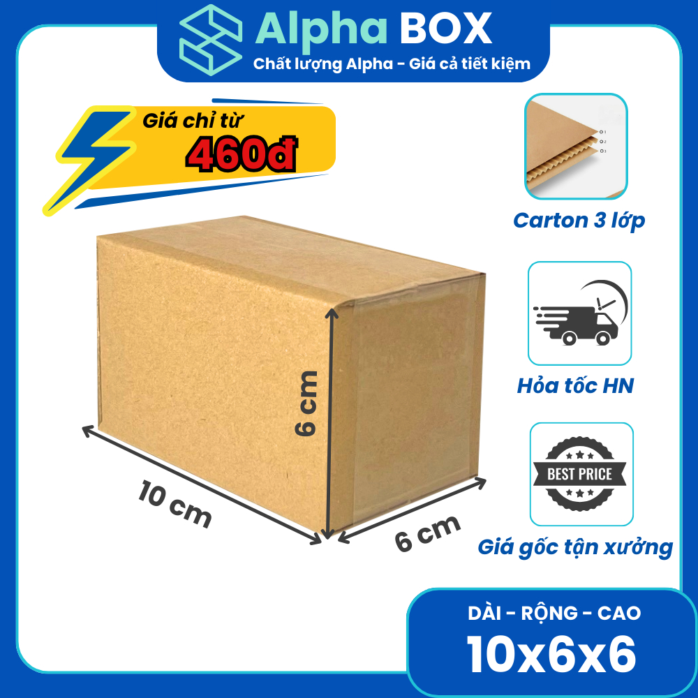 10x6x6 Hộp carton đóng hàng, hộp giấy gói hàng giá rẻ đựng sản phẩm nhỏ ...